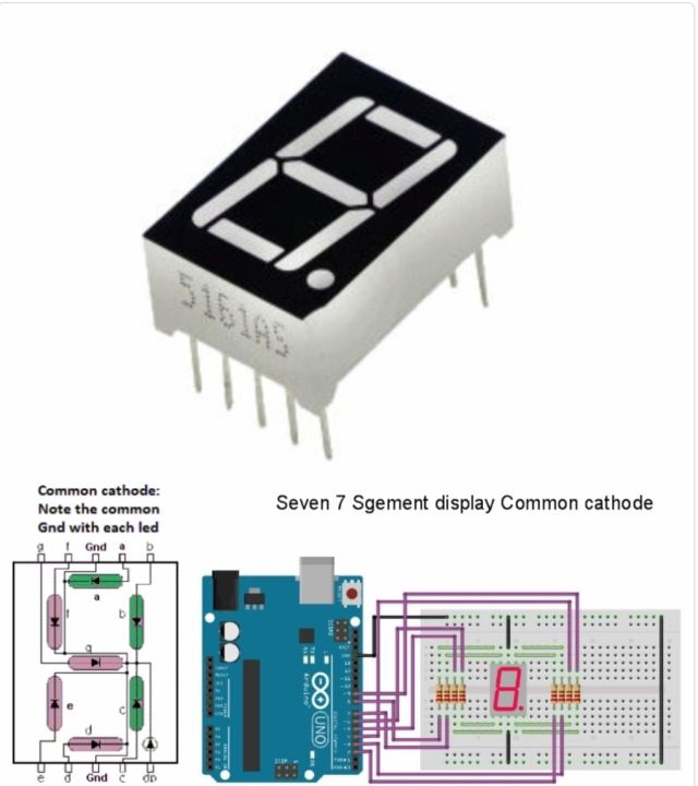 1 Bit Digital 7 seven segment 0.5" inch Red LEDs common cathode | Daraz.pk