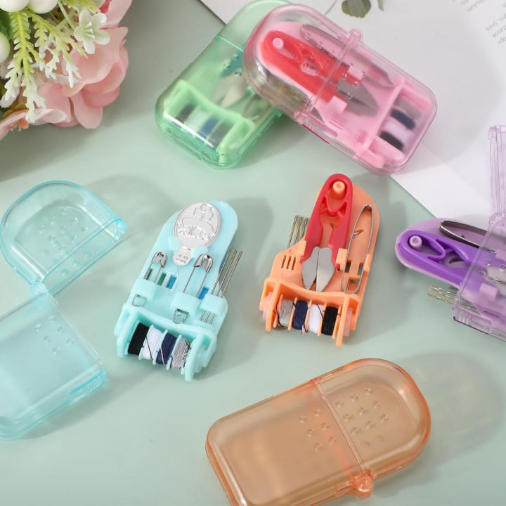 Portable Mini Travel Sewing Kit with Pre-Threaded Needle, Scissors and ...