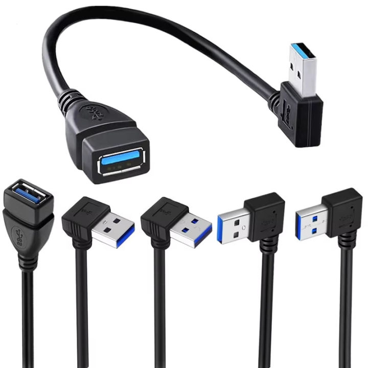 USB 3.0 A Male to Female Extension Adaptor Cable Flexible Compact Right ...
