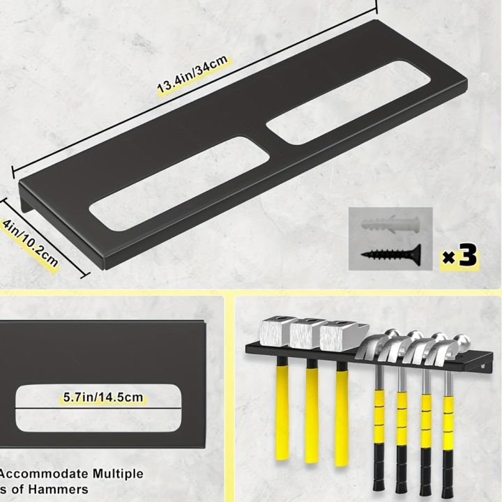 Utility Tool Holder Wall Mount Sturdy Metal Storage Shelf Storage Tray ...