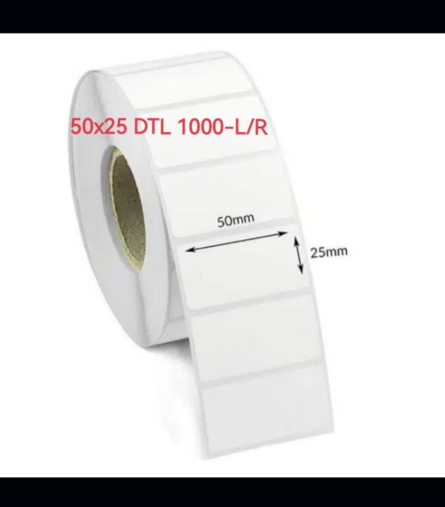 50x25 DTL 1000-Labels per Roll Pack of 4 rolls Barcode Sticker Labels ...