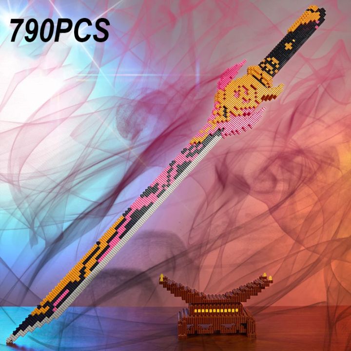 790PCS Samurai Sword Building Blocks Classic Anime Katana Weapon Model ...
