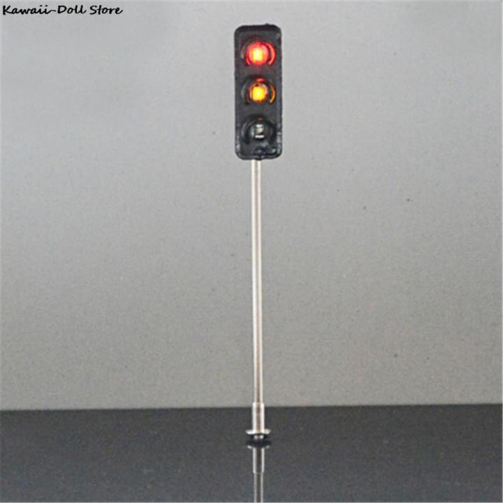 6cm Metal Traffic Signal Pedestrian Crossing LED Light Model 3V Train ...