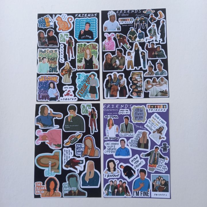 FRIENDS Mini UNCUT sticker sheets -Pack of 4 - A6 size - 15x10 cm ...