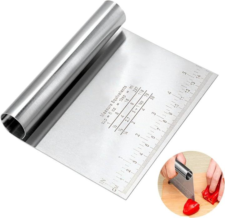 Stainless Steel Scaper, Stainless Steel Chopper Multi-Purpose Dough ...