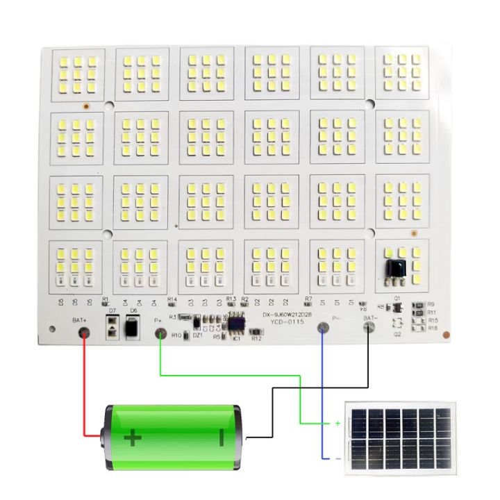 60W 212beads solar floodlight board LED light 24 grid wick light strip ...