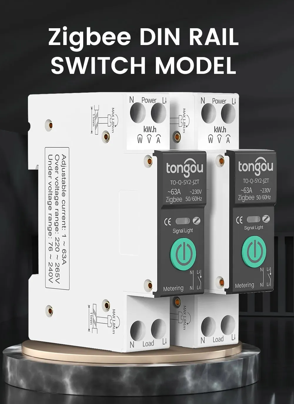 TUYA WiFi/ZigBee MCB Smart Circuit Breaker Over Current Under Voltage ...