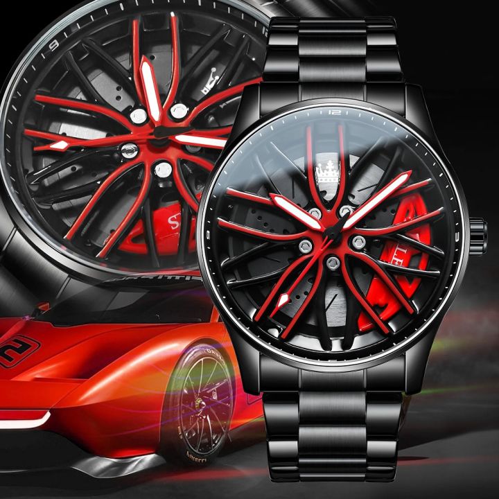 【New Trend】Business Luxury Quartz Watch Car Sport Rim Automatic ...