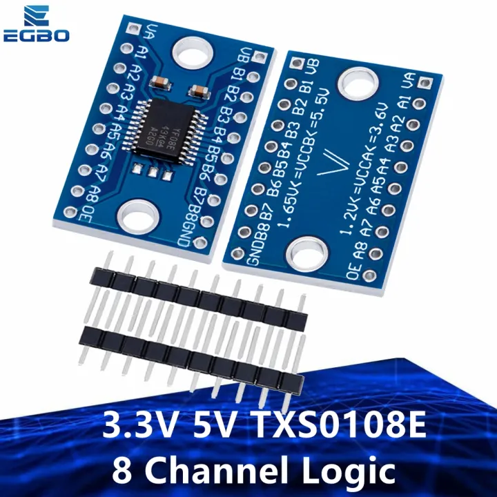 EGBO 3.3V 5V TXS0108E 8 Channel Logic Level Converter Convert TTL Bi-directional Mutual Convert ...