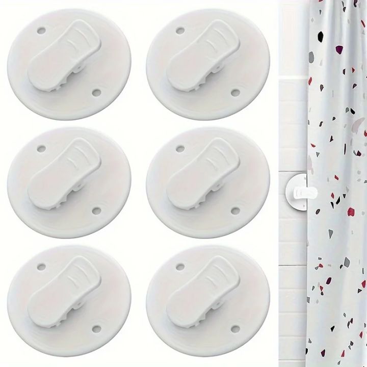 3pcs Clothespin Shower Curtain Clips, Shower Room Curtain Windproof ...
