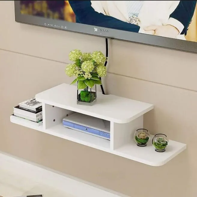 2-Tier Modern Wall Mounted Media Console Floating TV Shelf for Xbox One ...