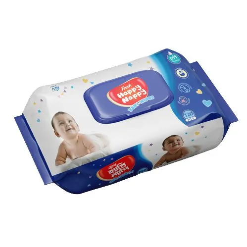 Fresh Happy Nappy Baby wipes 120 Psc Punch Pack Wet Tissue For Baby ...