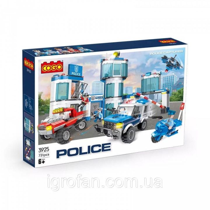 Construction set "COGO" "Police Station" 731 child 3925 g. 49.5*35*7cm ...