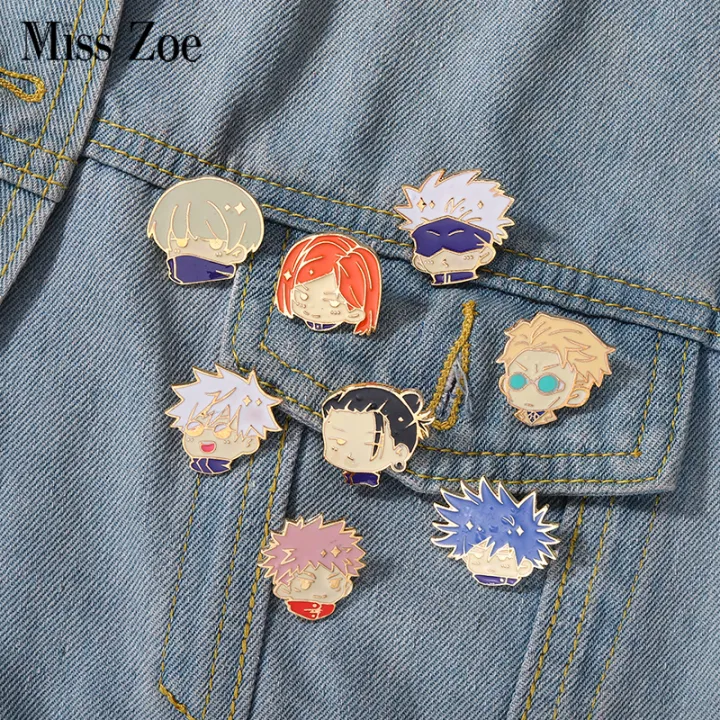 Jujutsu Japan Anime Chibi Enamel Pins Gojo Yuji Custom Brooches Lapel ...