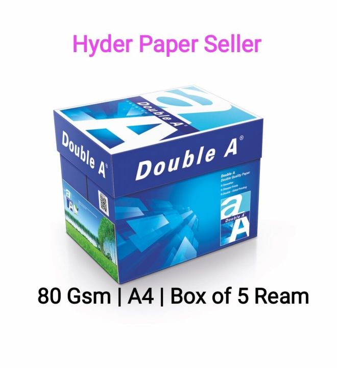 Double A- A4 Size 80 g 5 Ream Box (2500 Sheet) | Daraz.pk