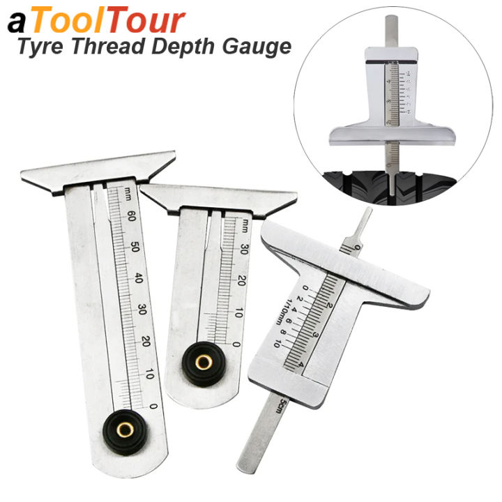 Tire Depth Meter Gauge Tyre Thread Caliper Checker Ruler Gage Groove ...