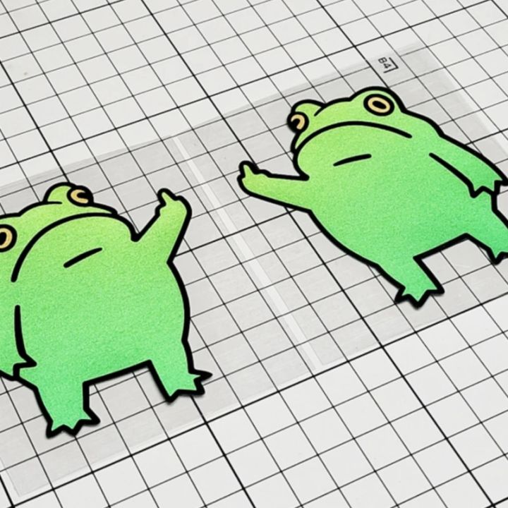 Cartoon Frog Car Stickers Motorcycle Fuel Tank Helmet Decoration Auto ...