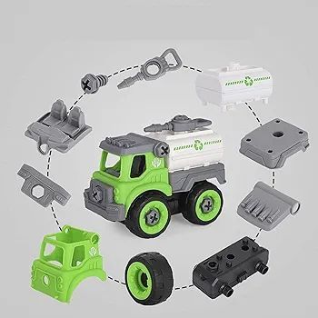 FUN FRY Unbreakable Assembly Toys for Kids, Children's Green DIY Big ...