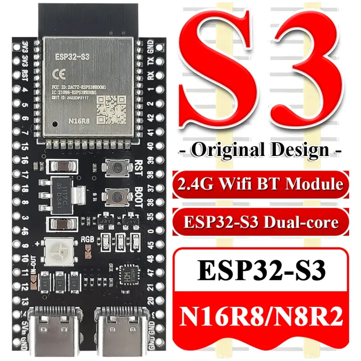 ESP32-S3 Wifi BT Module Development Board for Arduino IDE ESP32-S3-WROOM1 N16R8 N8R2 44Pin Type ...