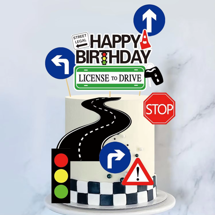 8Pcs Driver License Cake Topper Birthday Cake Topper for Celebrating ...