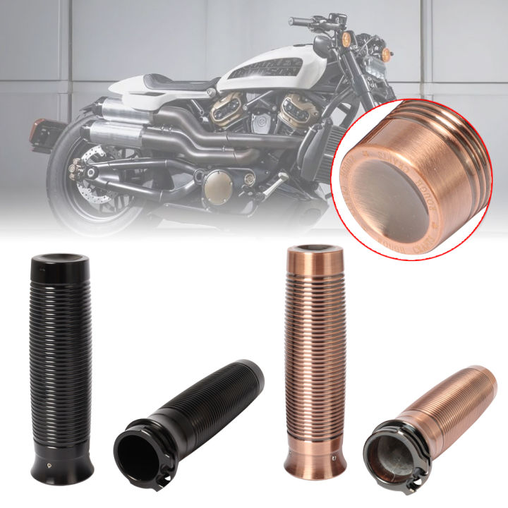 Black/ Copper Motorcycle 1″ 25mm Handlebar Hand Grips Handle Bar ...