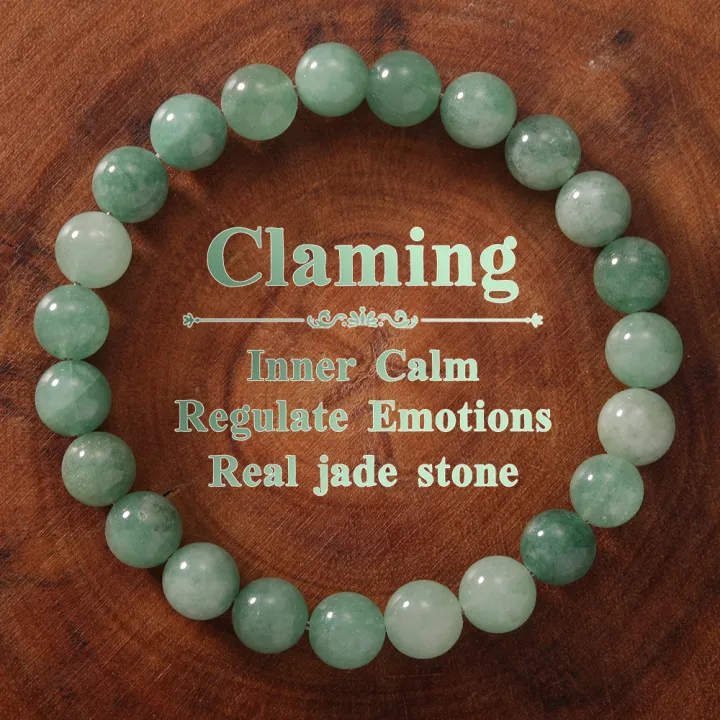genuine jade bracelet for women mens green crystal beaded bangle ...