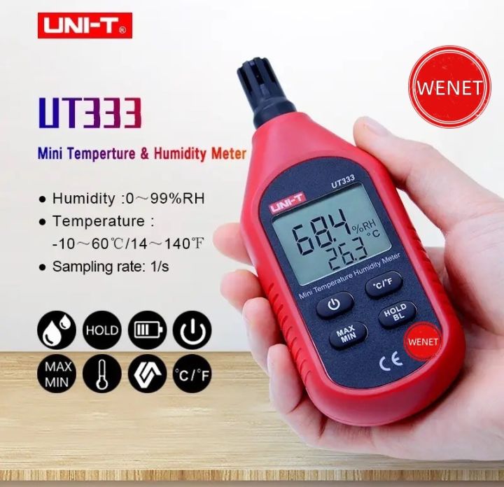 UNI-T ut333 thermometer model ut333, digital temperature and humidity ...