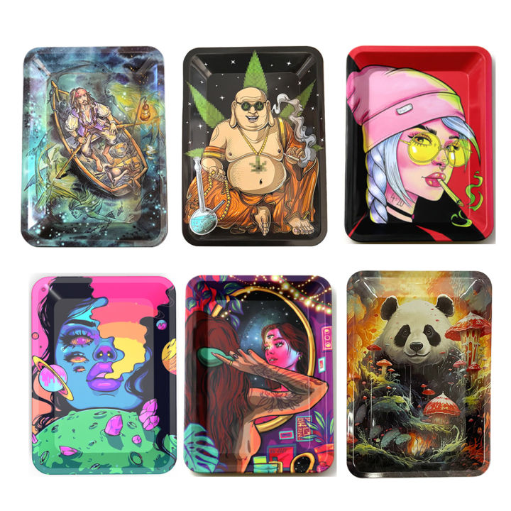 Cigar Rolling Tray Metal Storage Container Tinplate Household Supplies ...