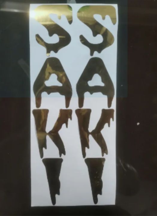 Custom Cricket Bat Sticker Gold Drip Letter Sticker SAKI Bat Sticker ...