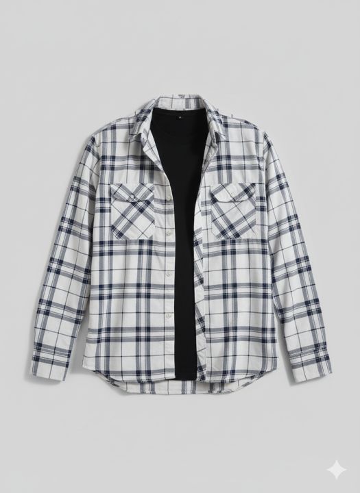 Men’s Checkered Flannel Shirt – Casual Full Sleeve Cotton Shirt for Men ...