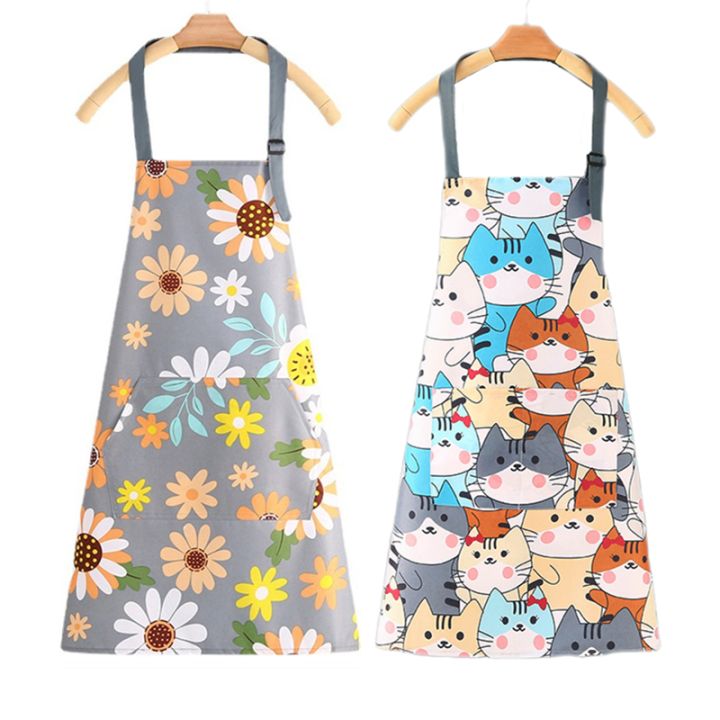 New Cotton Canvas Fashion Waterproof Apron Kitchen Aprons for Women Men ...