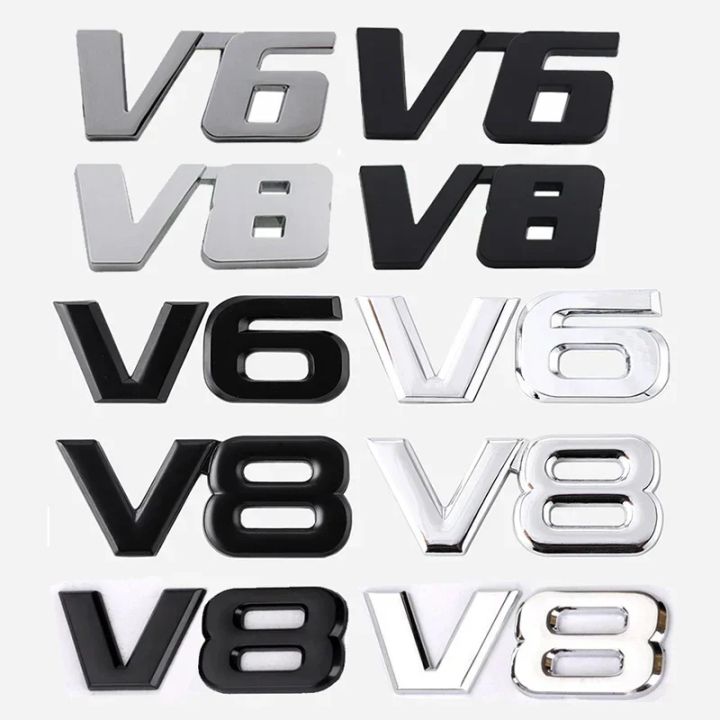 3D Metal V6 V8 Car Sticker Emblem Rear Badge for Toyota Camry Corolla ...