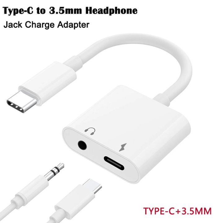 2in1 Audio Adapter USB C to 3.5 mm Jack Type-C/Dual TypeC jack Charging ...