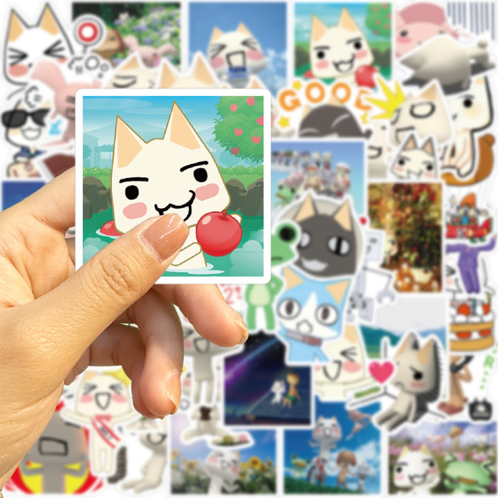 50Pcs Cartoon Toro Inoue Cat Stickers Kawaii Waterproof Graffiti Vinyl ...