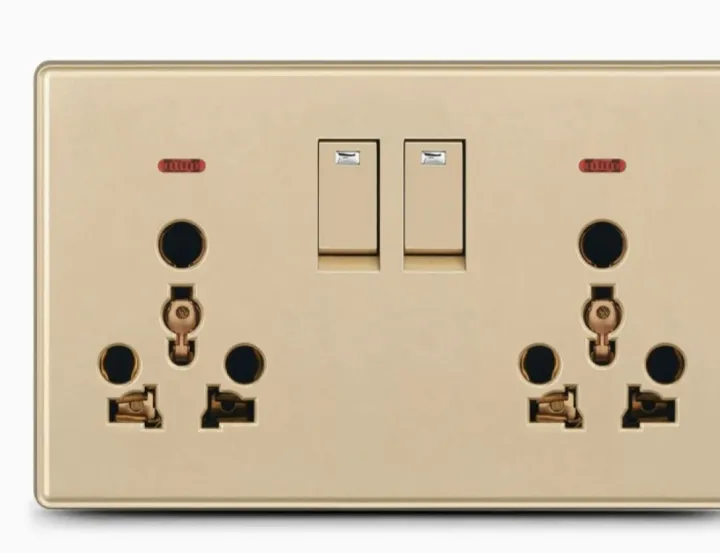 GOLD COLOR DOUBLE POWER SOCKET | Daraz.com.np