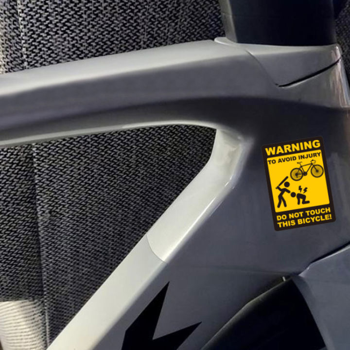 3PCS/SET Yellow & Black Bicycle Warning Sticker Waterproof Adhesive ...
