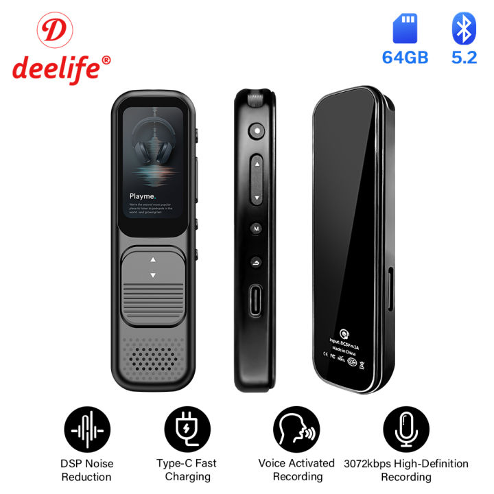 Deelife Professional Digital Voice Recorder With Playback MP3 Music ...