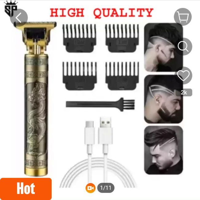 T9 trimmer vintage t9 metal rechargeable electric hair clipper | Daraz.pk
