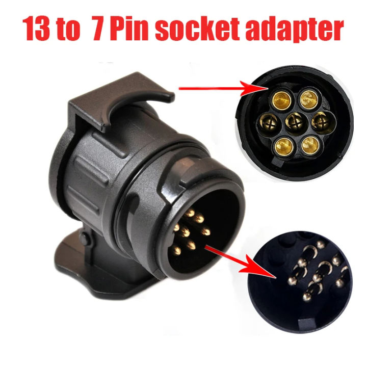 13 To 7 Pin Plug Adapter Durable Trailer Connector 12V Towbar Towing ...