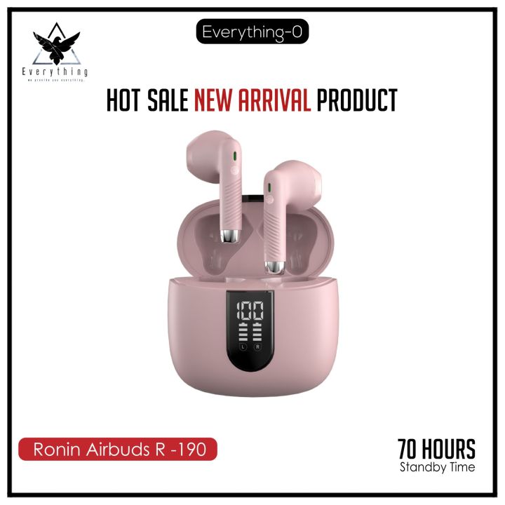 Ronin R-190 Earbuds Smart Design Half In Ear Comfort With Led Battery ...