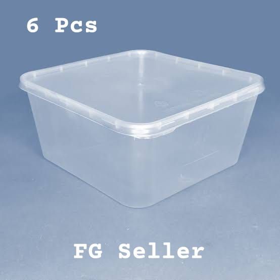 6 Pcs 1500 ml Disposable Plastic Container For Food Packing and Food ...
