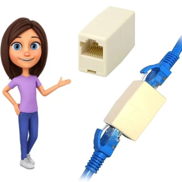 RJ45 Ethernet Cable Joiner LAN Cable Connecter Coupler Adapter 8Pins ...