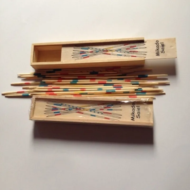1 Set Traditional Mikado Spiel Pick Up Sticks With Box Multiplayer Game ...