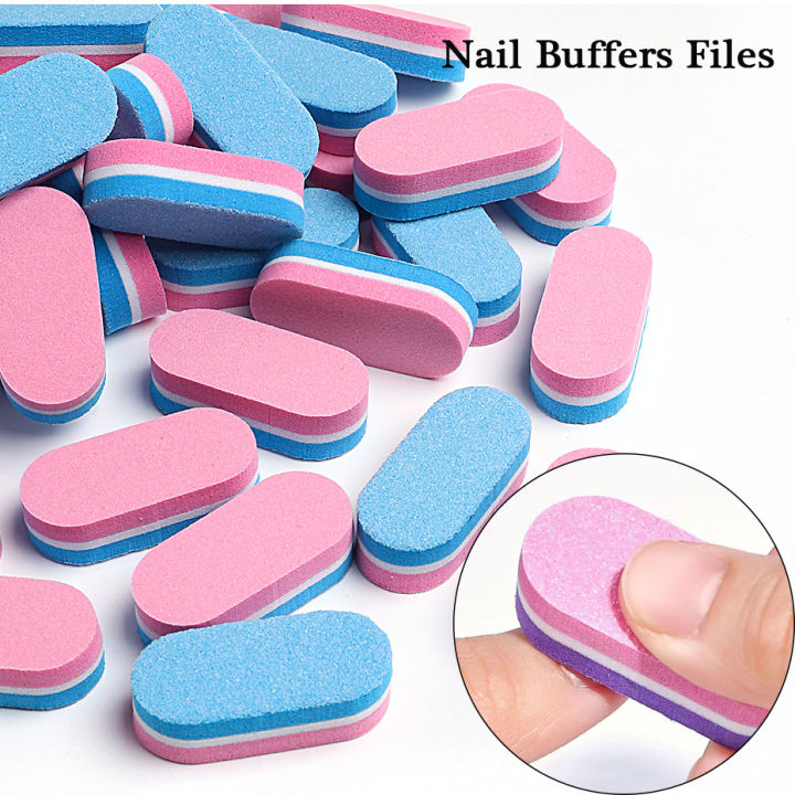 20pcs Professional Mini Nail Buffers Files Nail Art Polishing Shiner Sponges Butter Block Primer ...
