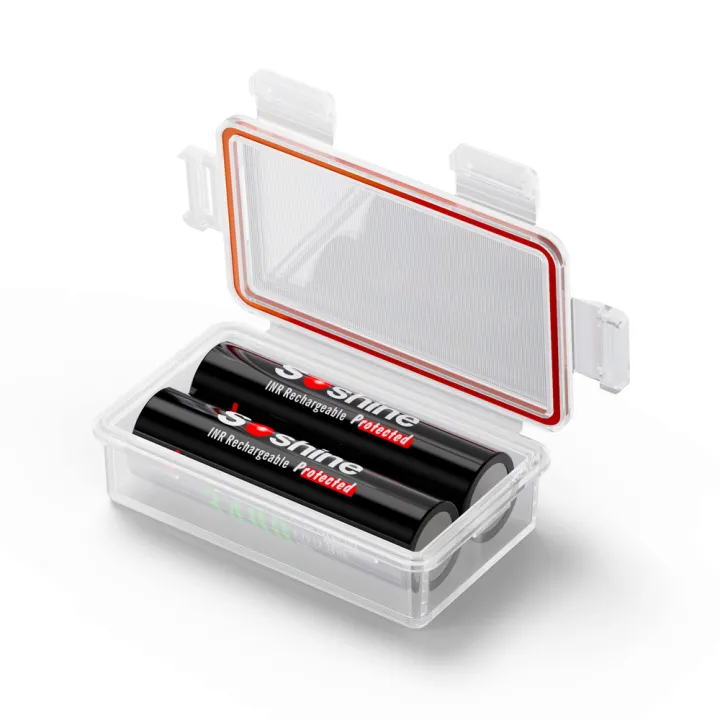 Soshine 5PC 18650 Waterproof Battery Case 2 Slots with Clip White Hard ...