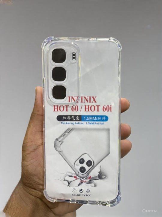 Infinix Hot 60/60i antic clear jelly case soft and secure Tpu clear ...
