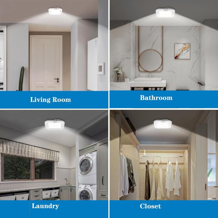Rechargeable Remote Control Ceiling Light 3 Lighting Modes Wireless ...