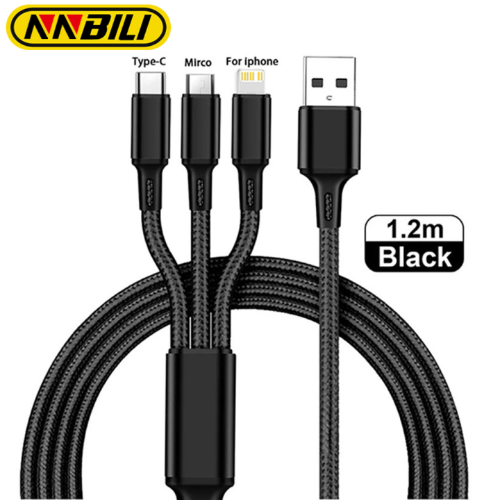 NNBILI 3 in1 Charging Cable Multi Usb Port Multiple Usb Charging Cord ...
