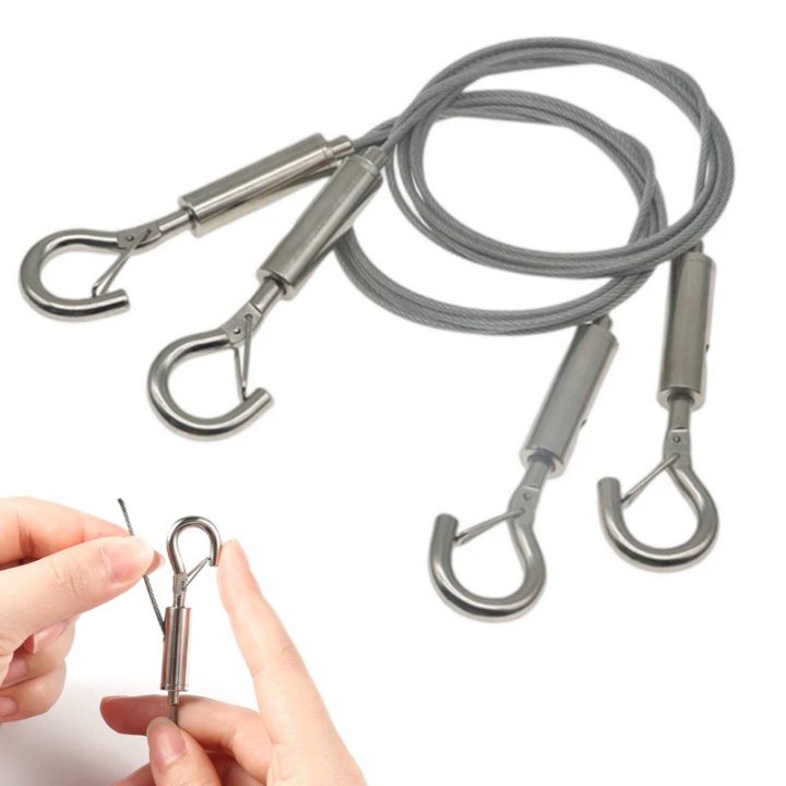 Adjustable Automatic Wire Rope Spring Hook Clothesline Picture Hanging ...