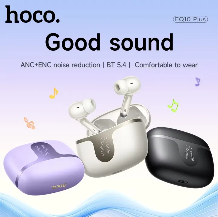 HOCO EQ10 Plus True Wireless ANC&ENC Noise Reduction Bluetooth Headset ...